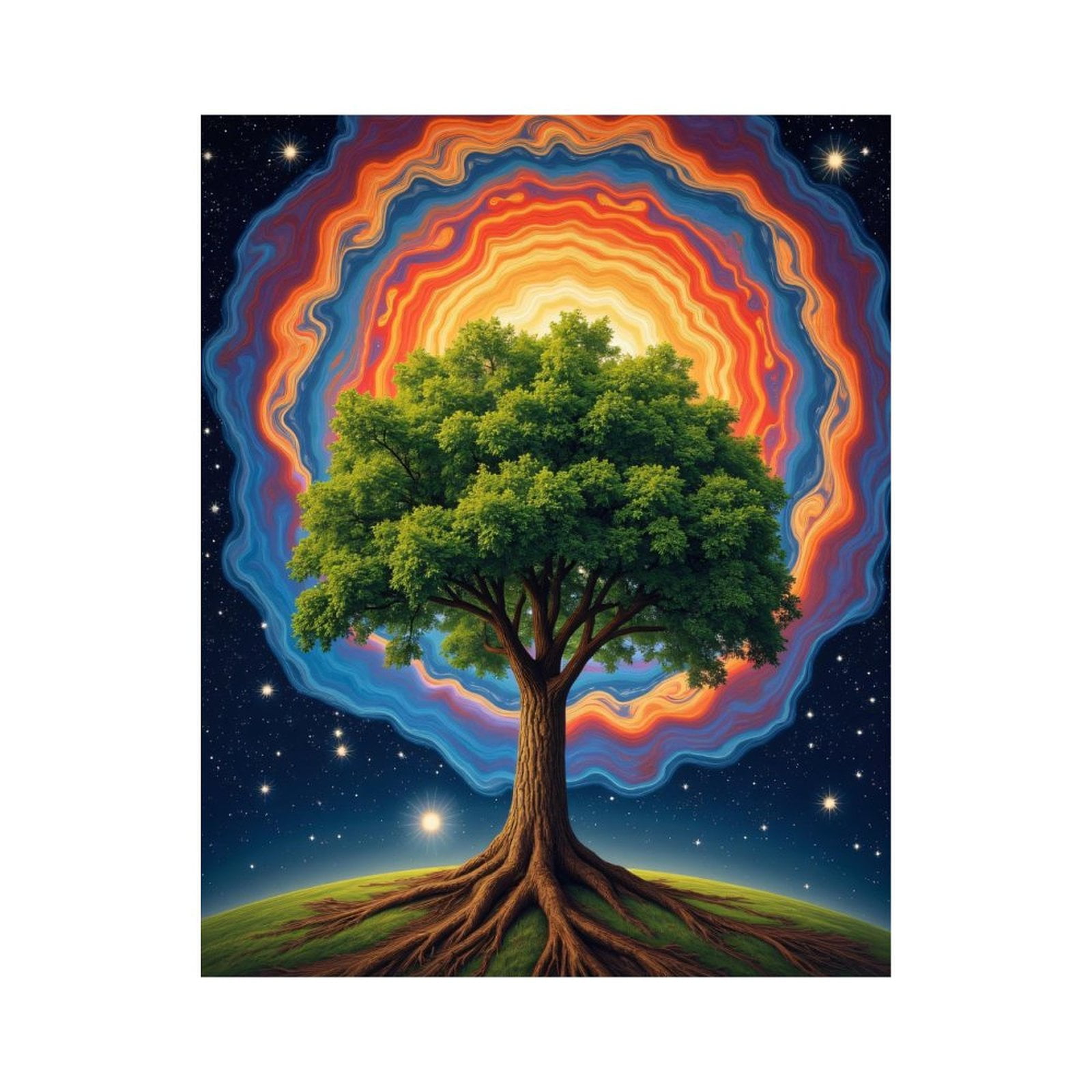 Paint by Numbers Kit for Adults, Tree Cosmos Vibrant Night Sky Paint by ...