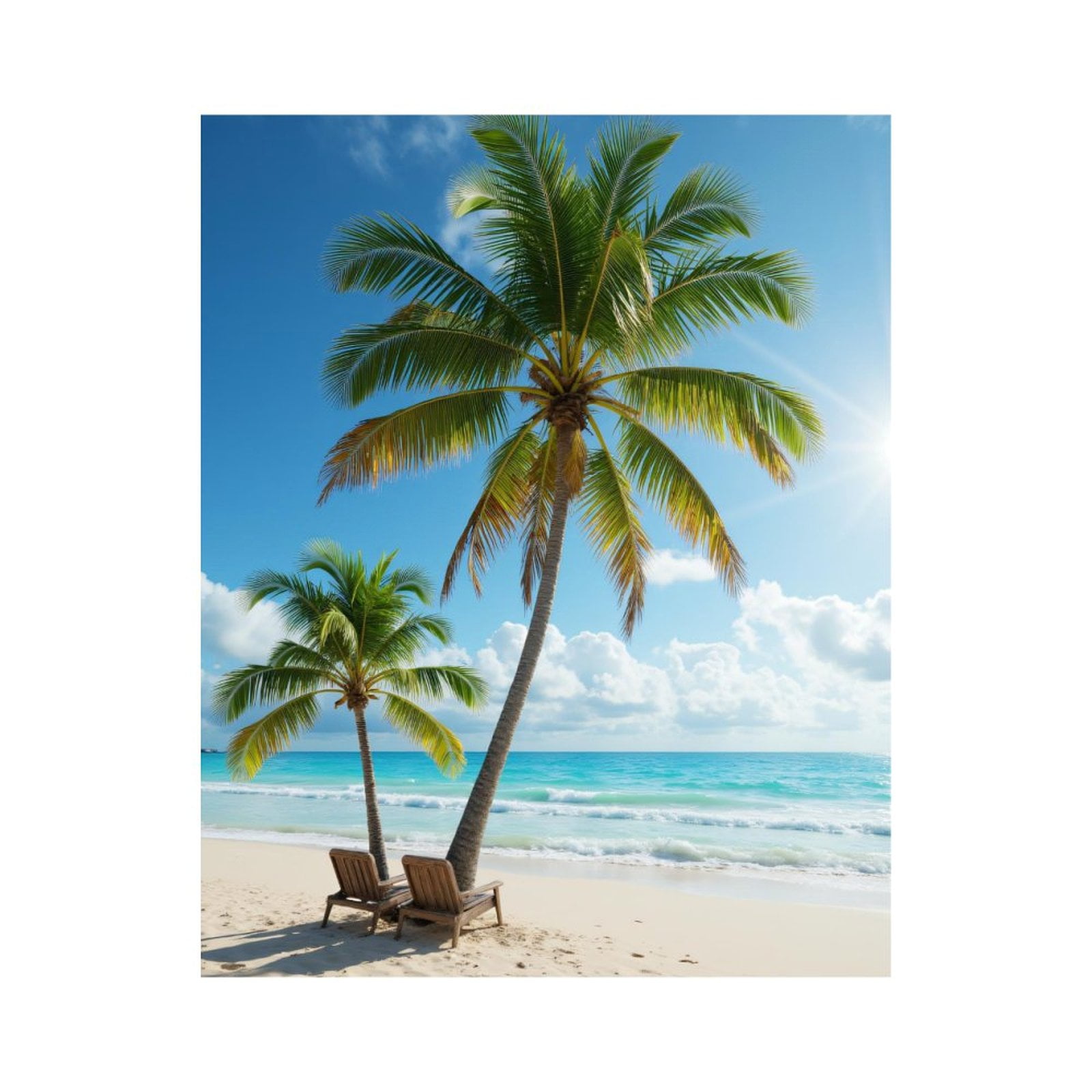 Paint by Numbers Kit for Adults, Tropical Beach Palms Ocean Sky Paint ...