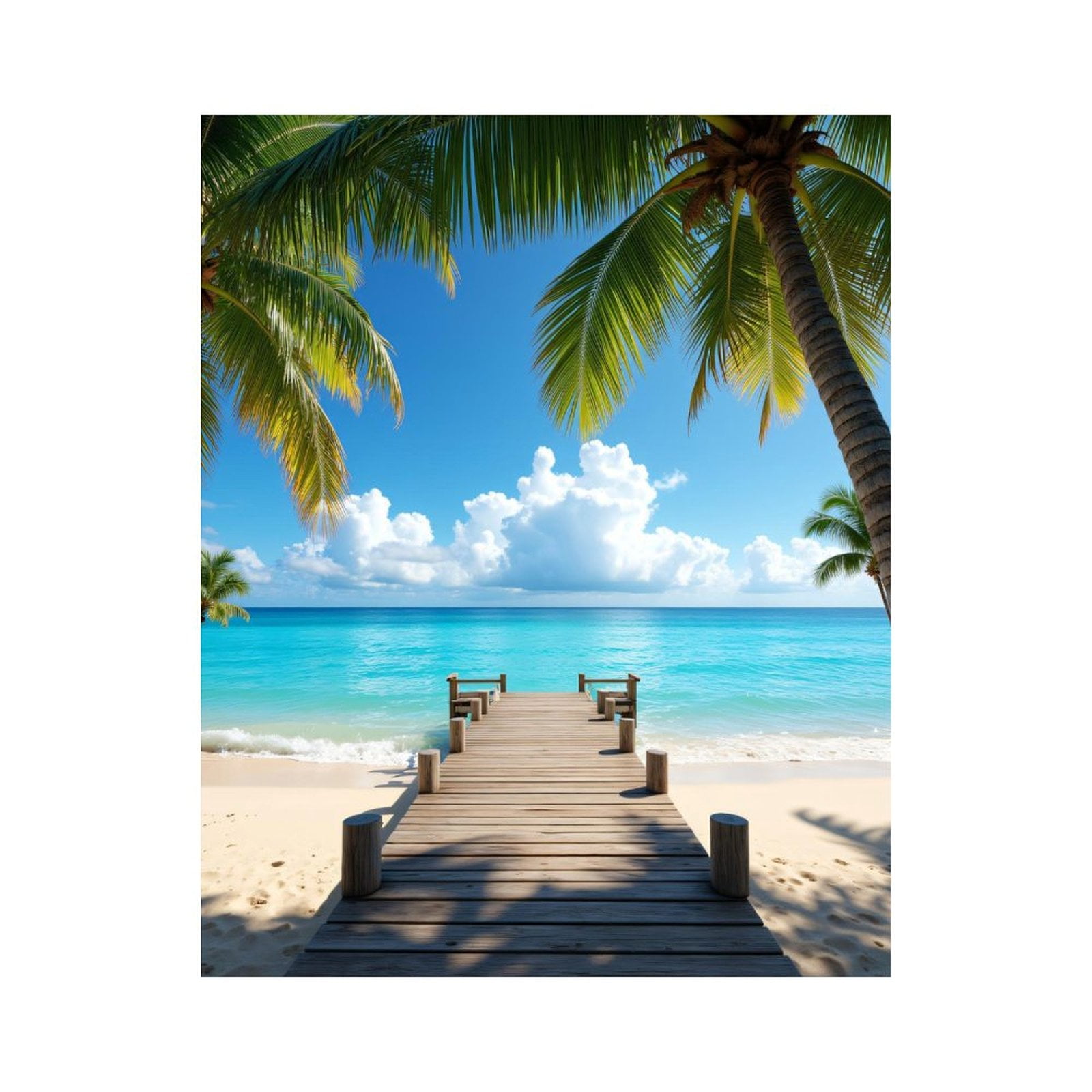 Paint by Numbers Kit for Adults, Tropical Beach Pier Ocean Sky Paint by Numbers, Easy Paint by ...