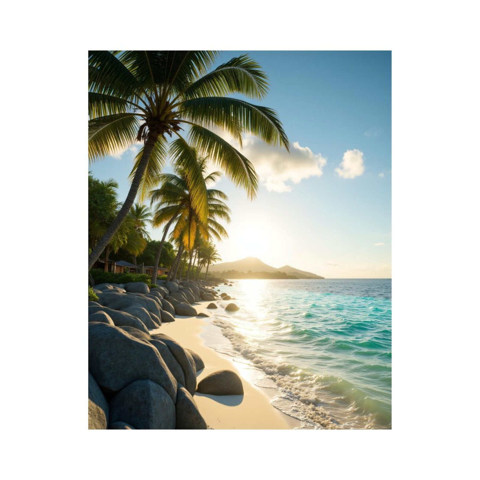 Paint by Numbers Kit for Adults, Tropical Beach Sunset Palm Trees Paint ...