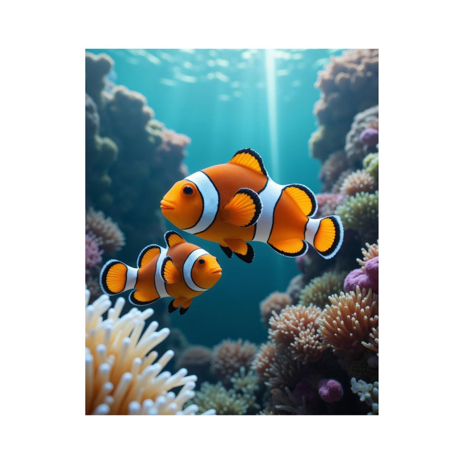 Paint by Numbers Kit for Adults, Tropical Clownfish Coral Reef Scene ...