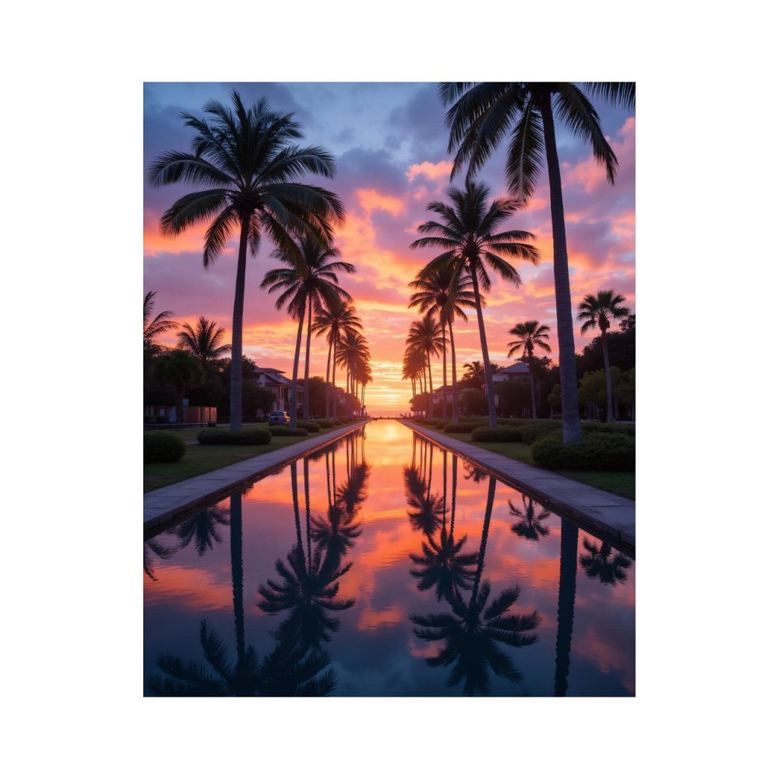 Paint by Numbers Kit for Adults, Tropical Sunset Reflection Scene Paint by Numbers, Easy Paint ...