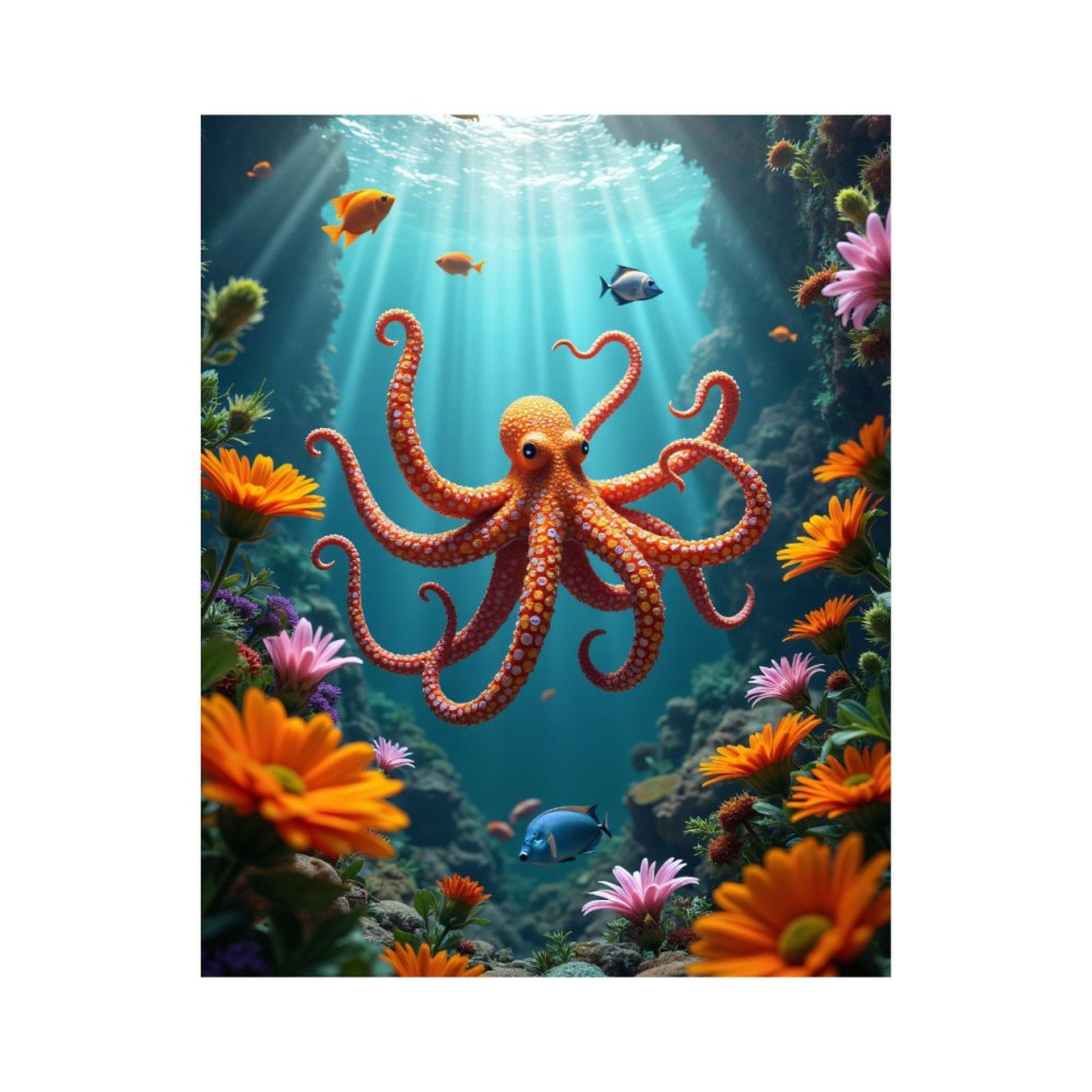 Paint by Numbers Kit for Adults, Underwater Octopus Garden Scene Paint ...
