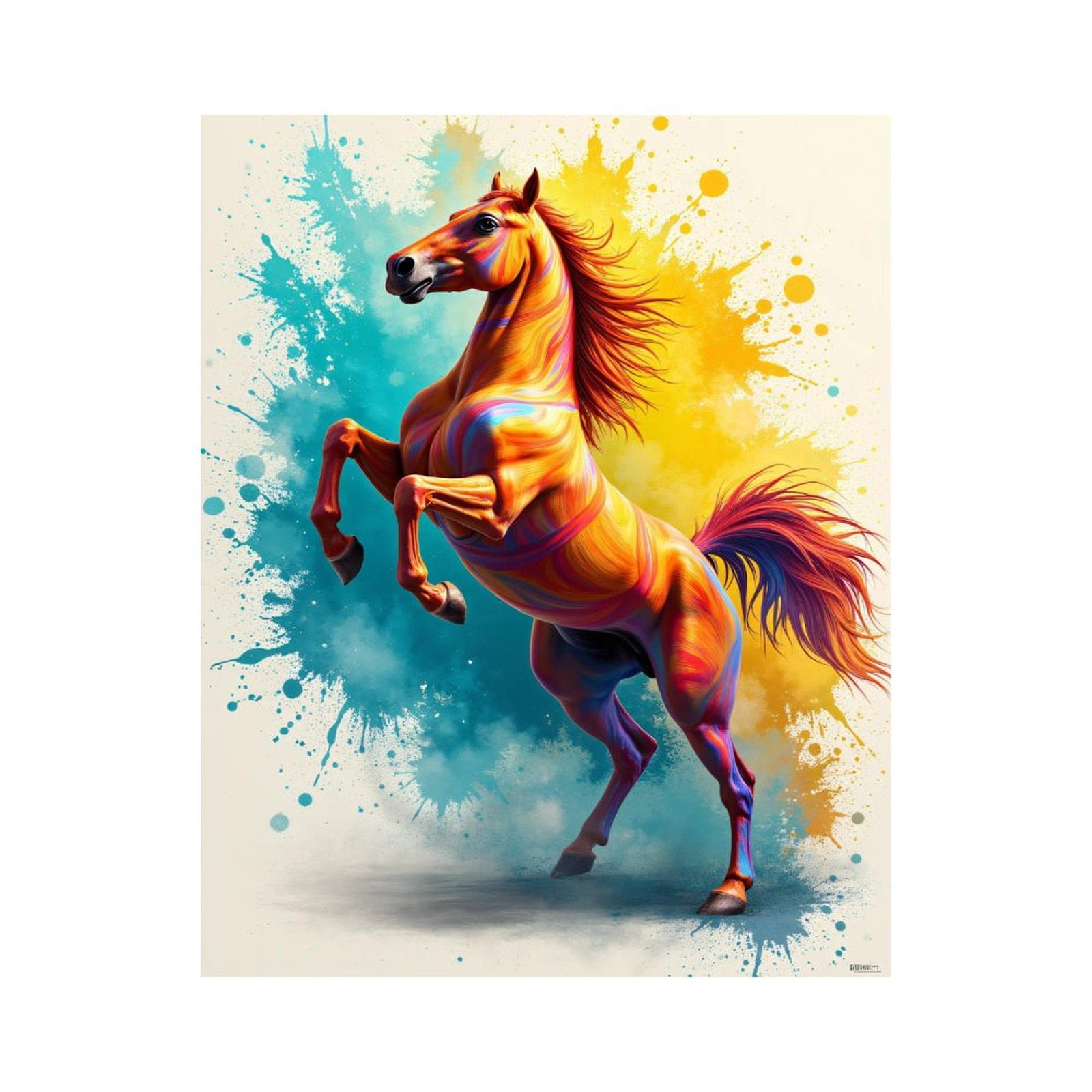Paint by Numbers Kit for Adults, Vibrant Horse Colorful Splatter Art ...