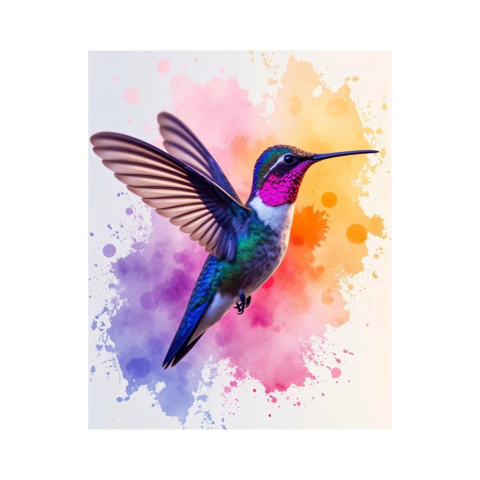 Paint by Numbers Kit for Adults, Vibrant Hummingbird In Flight Colors ...