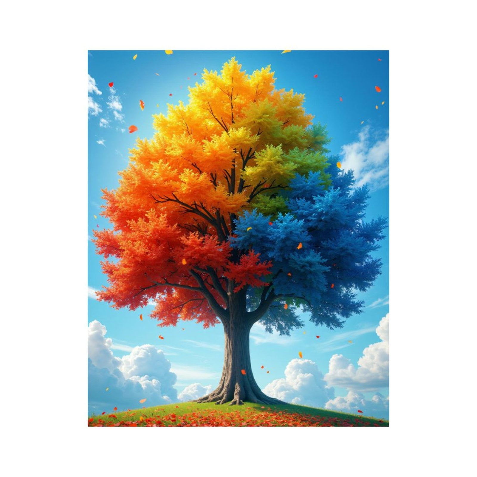 Paint by Numbers Kit for Adults, Vibrant Rainbow Tree In Sky Paint by Numbers, Easy Paint by ...