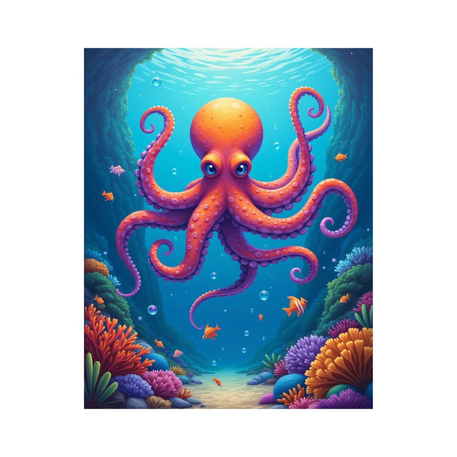 Paint by Numbers Kit for Adults, Vibrant Underwater Octopus Scene Paint ...