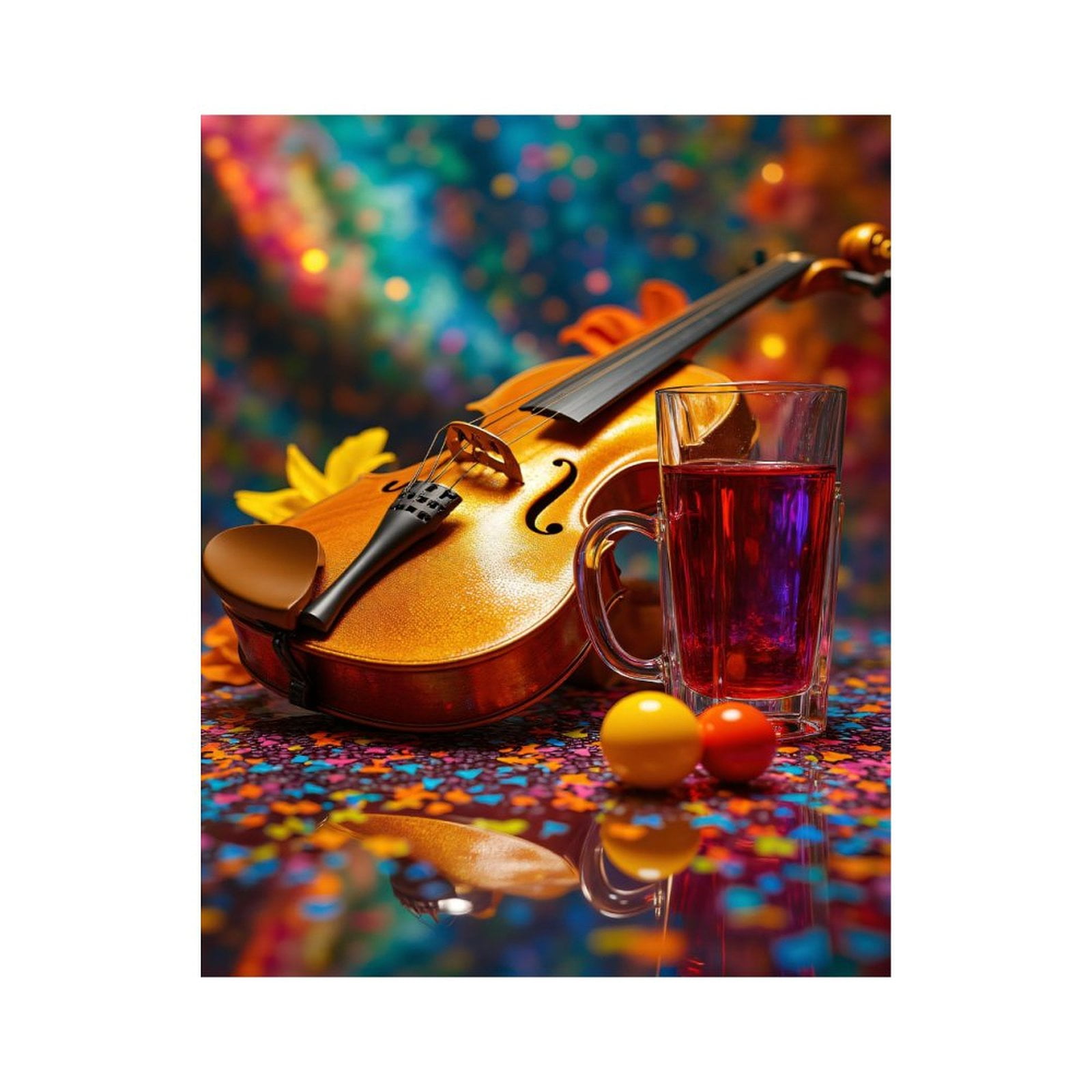 Paint by Numbers Kit for Adults, Violin Colorful Bokeh Glass Balloons Paint by Numbers, Easy ...