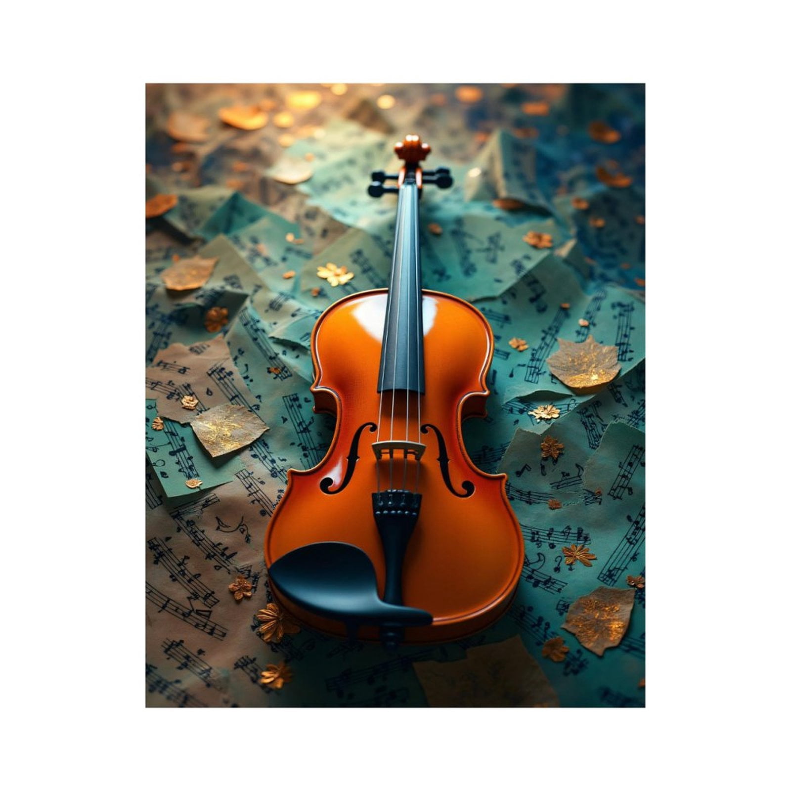 Paint by Numbers Kit for Adults, Violin Sheet Music Autumn Leaves Paint ...