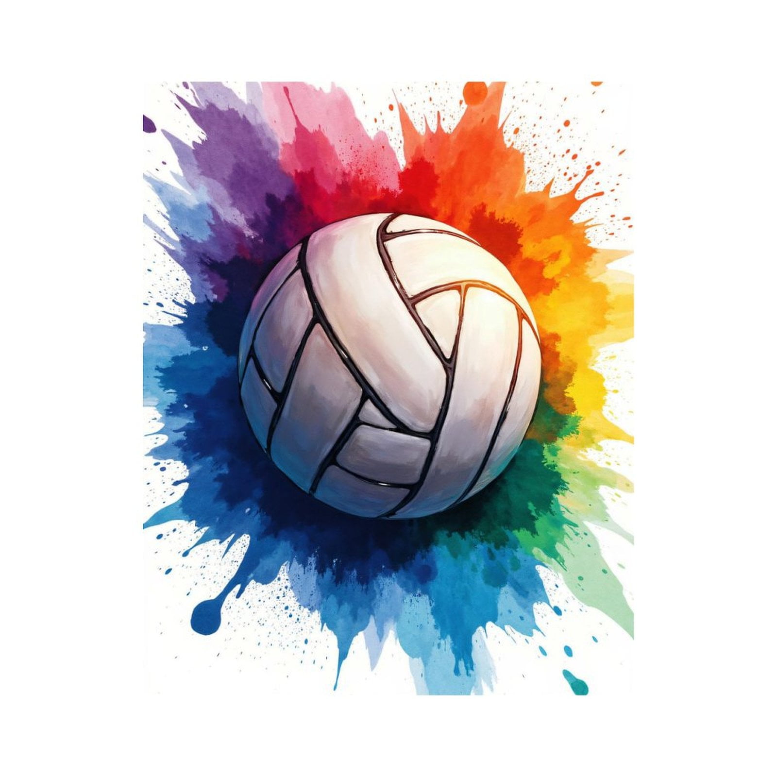 Paint by Numbers Kit for Adults, Volleyball Splash Art Burst Paint by ...