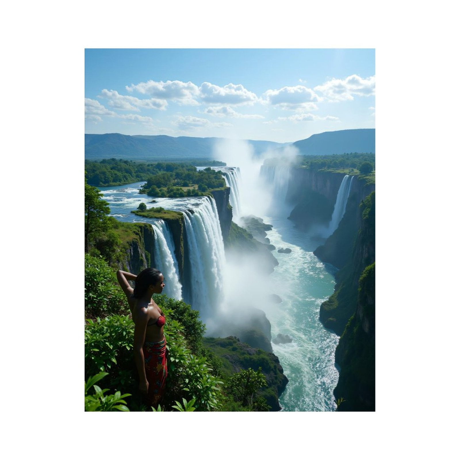 Paint by Numbers Kit for Adults, Waterfall Scenic View Woman Nature ...