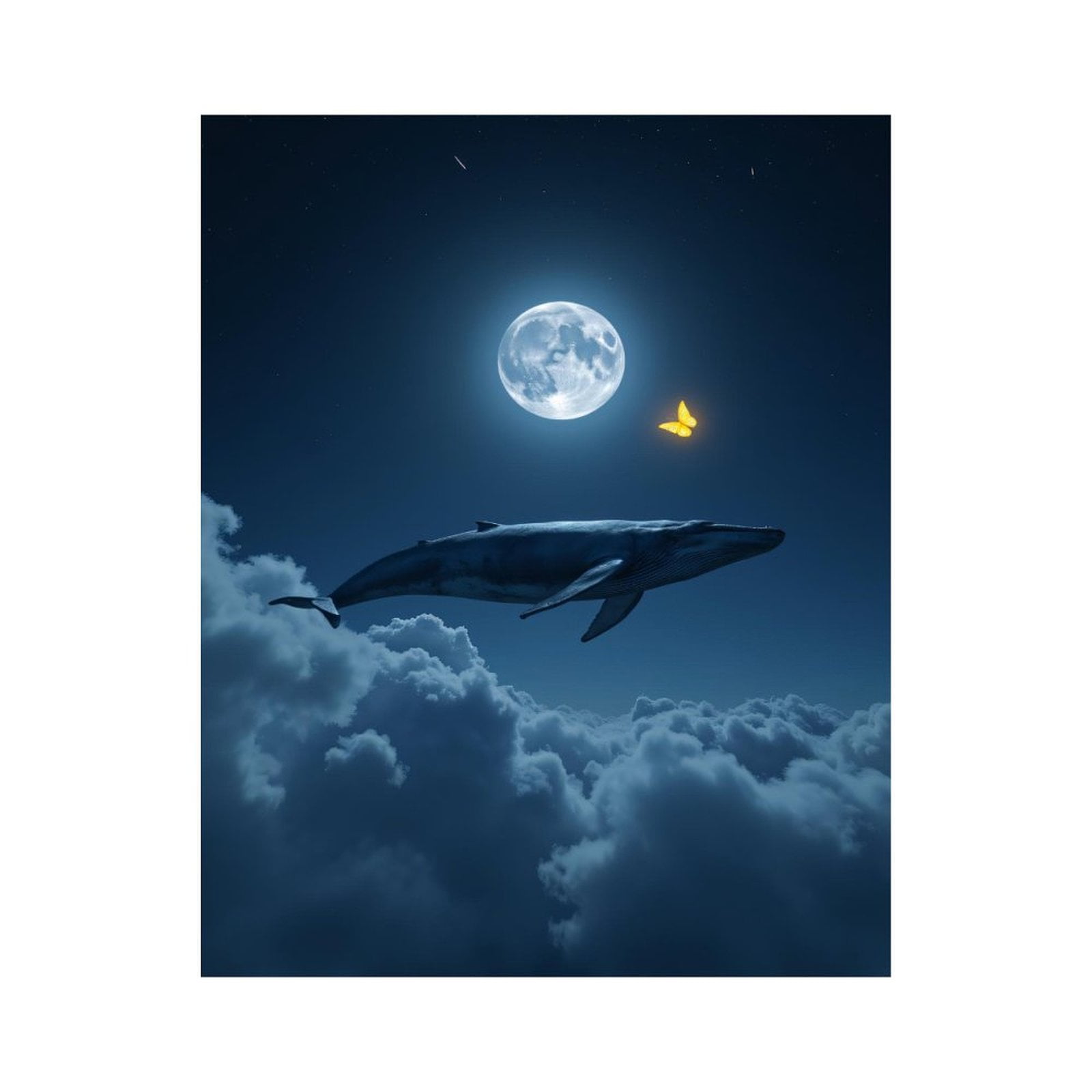 Paint by Numbers Kit for Adults, Whale Moonlight Clouds Butterfly Paint ...