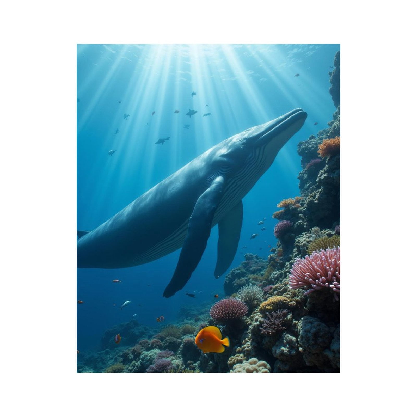 Paint by Numbers Kit for Adults, Whale Swimming Vibrant Coral Reef ...