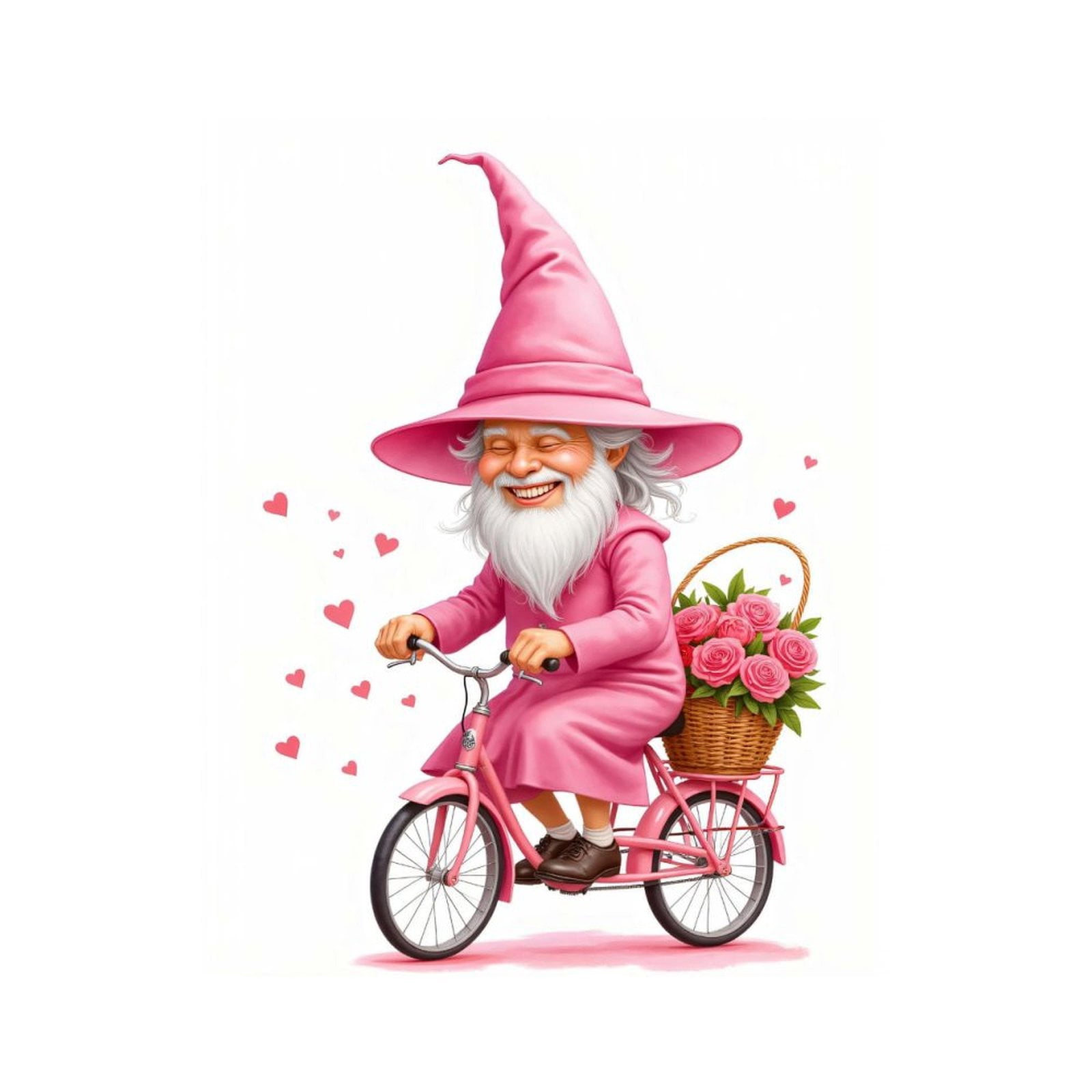 Paint by Numbers Kit for Adults, Whimsical Wizard On Pink Bicycle Paint ...