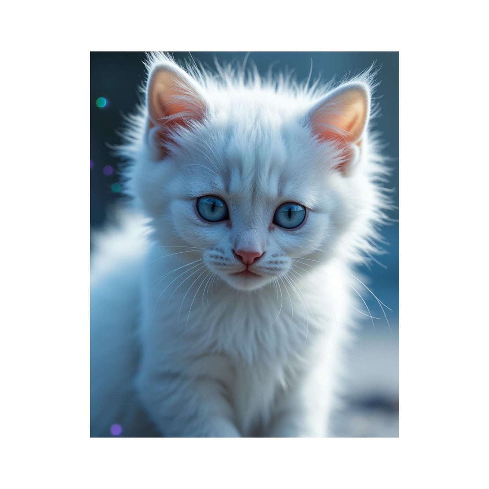Paint by Numbers Kit for Adults, White Kitten With Blue Eyes Paint by ...