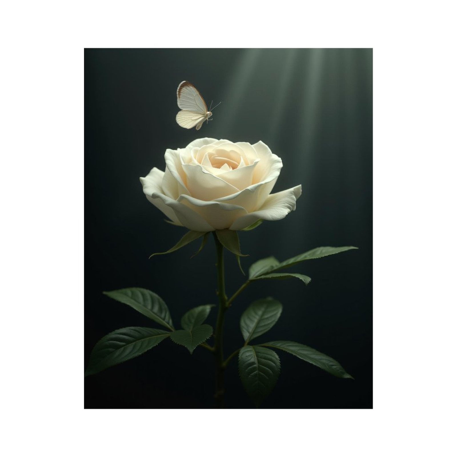 Paint by Numbers Kit for Adults, White Rose Butterfly Elegance Paint by ...