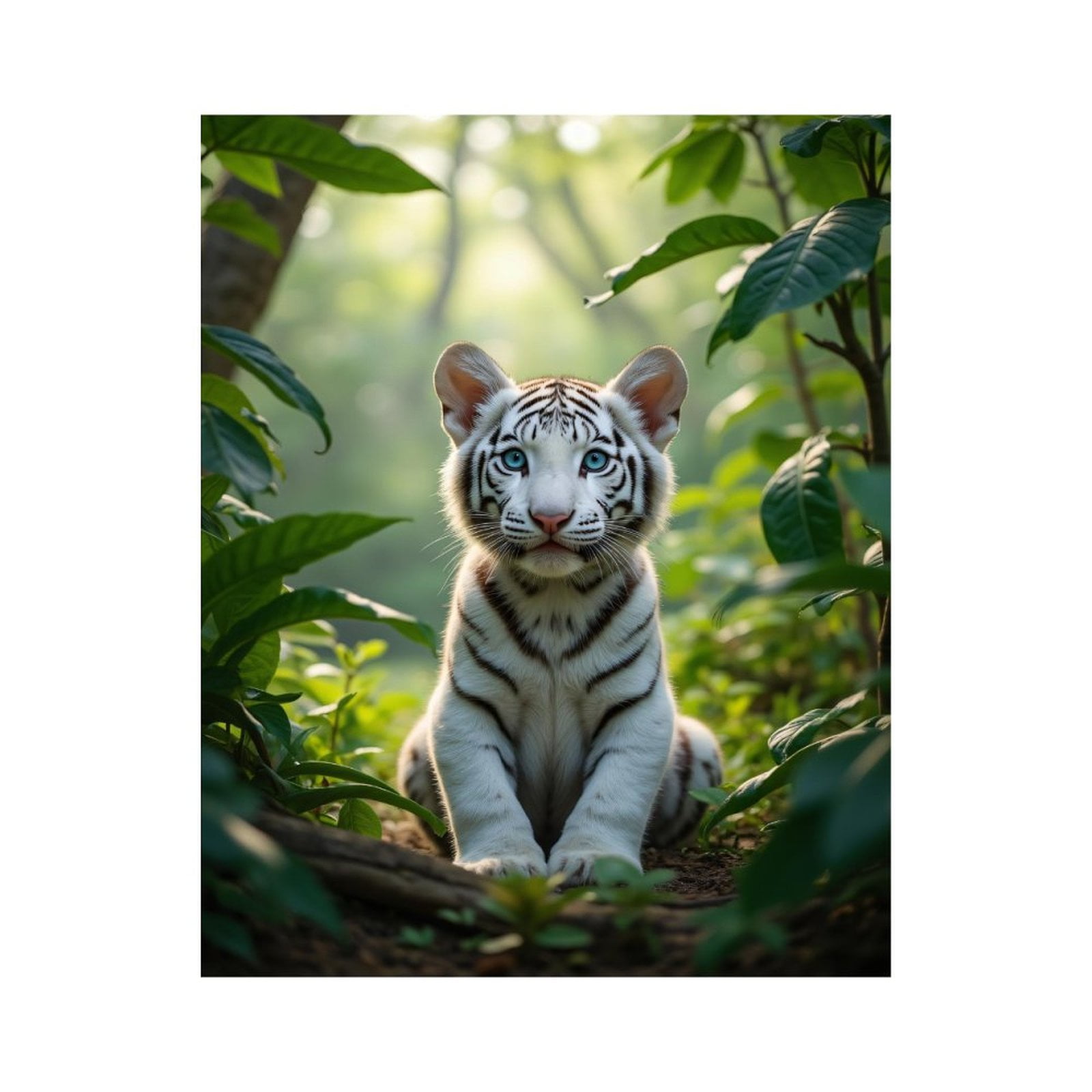 Paint by Numbers Kit for Adults, White Tiger Cub Forest Setting Paint ...