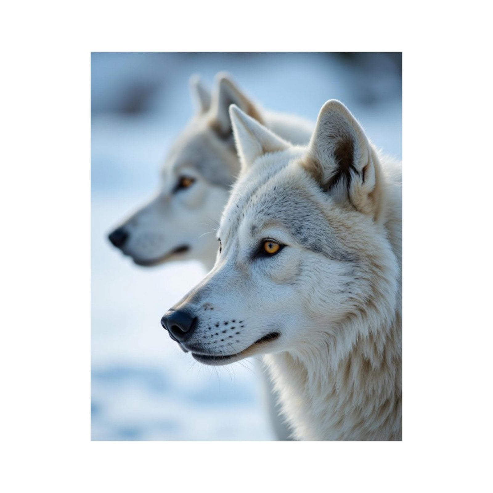 Paint by Numbers Kit for Adults, White Wolves Snowy Landscape Paint by ...