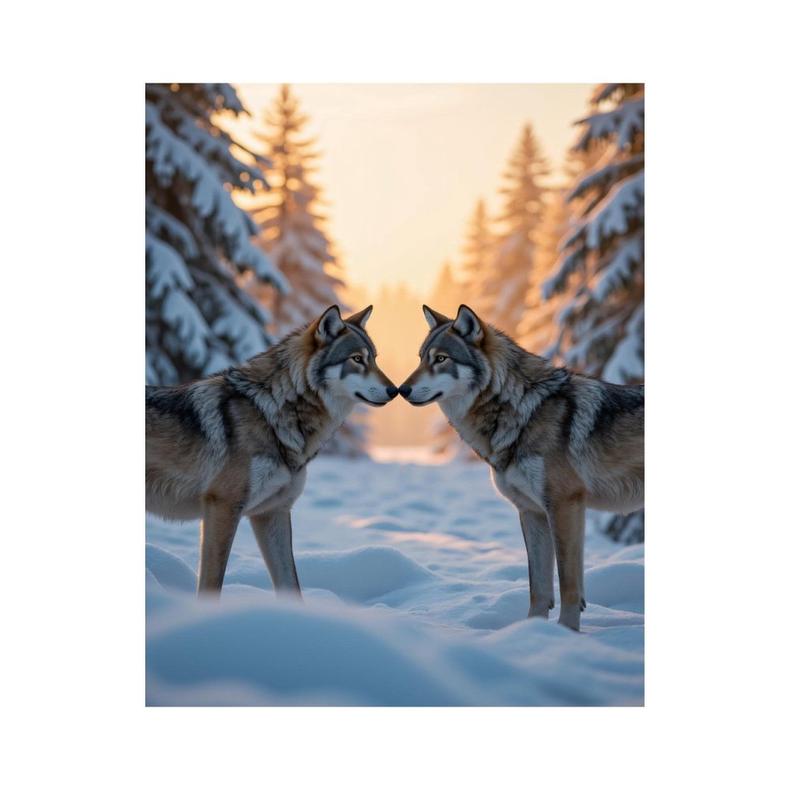 Paint by Numbers Kit for Adults, Winter Wolves Snow Forest Sunset Paint ...