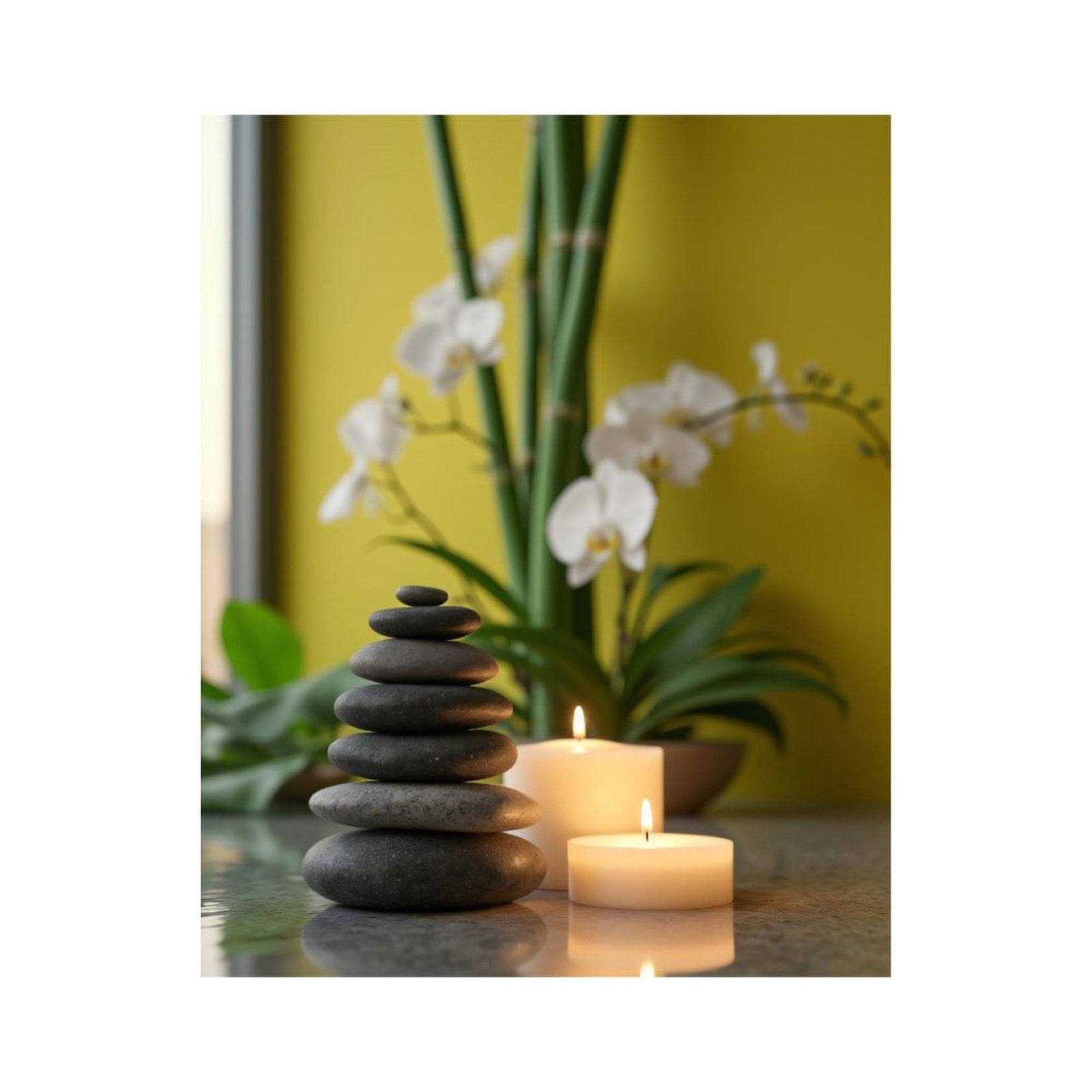 Paint by Numbers Kit for Adults, Zen Stones Candles Orchid Decor Paint ...