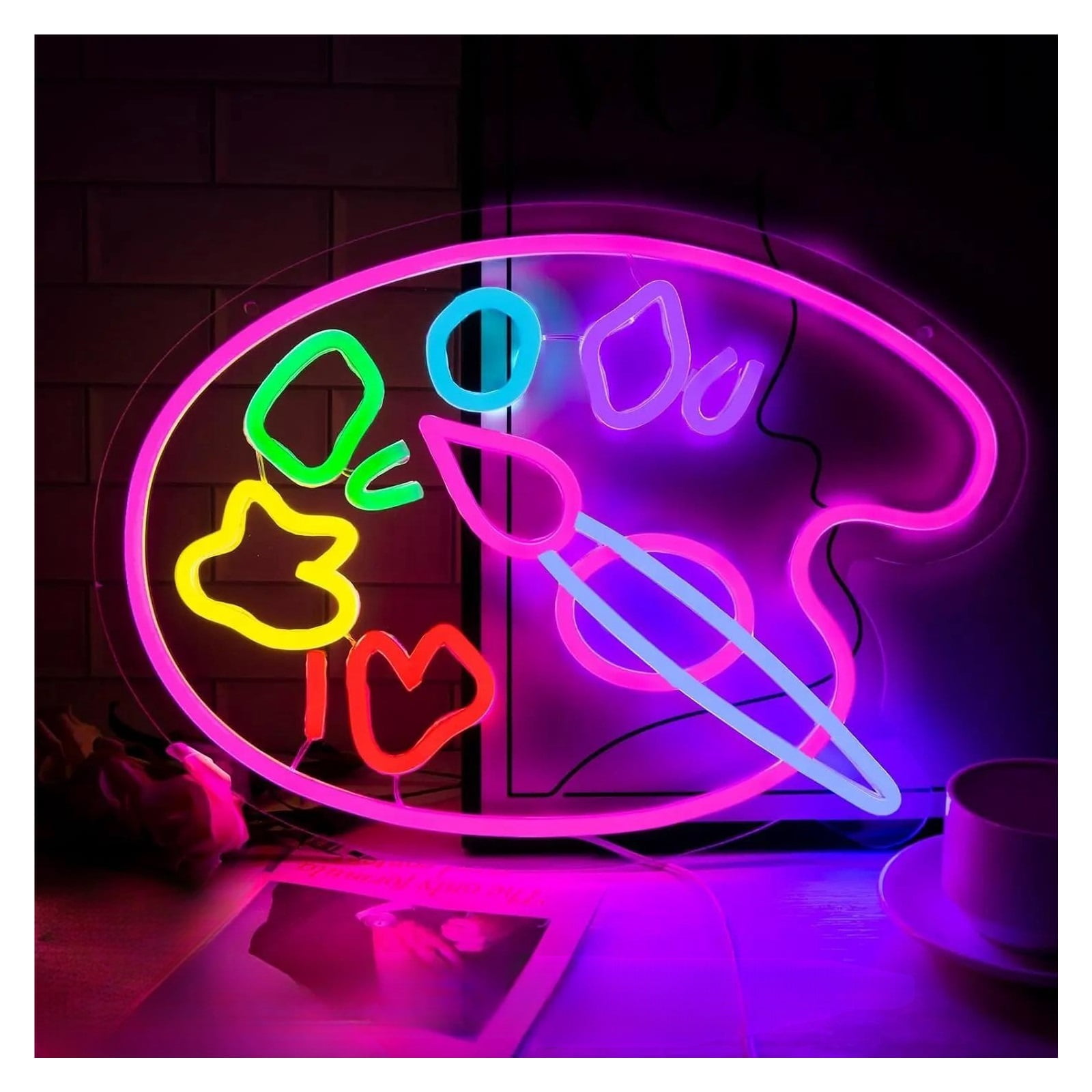 Paint Palette Neon Sign For Wall Studio Room LED Light Draw Decor ...