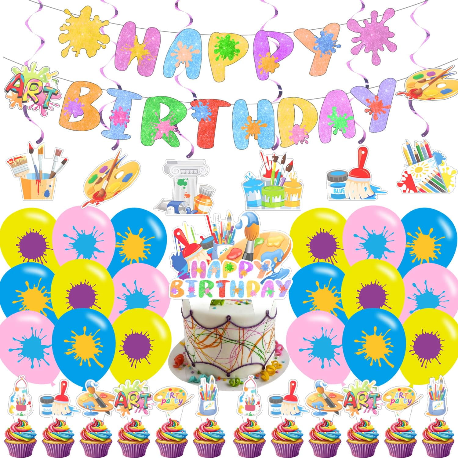 Paint Party DecorationsEGSC , Paint Splatter Party Supplies ,Artist ...