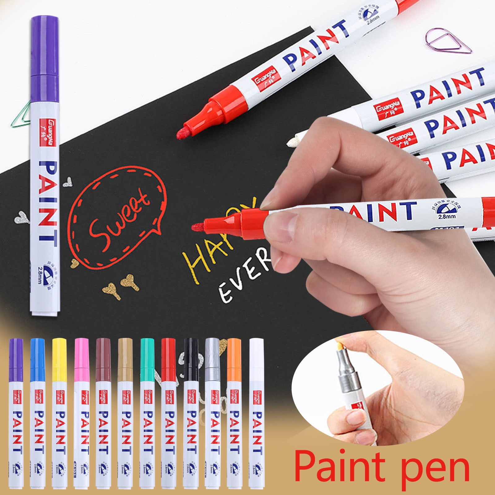 Paint Pen Acrylic Paint Markers Color Oily Marker Pen Tire Ceramic ...