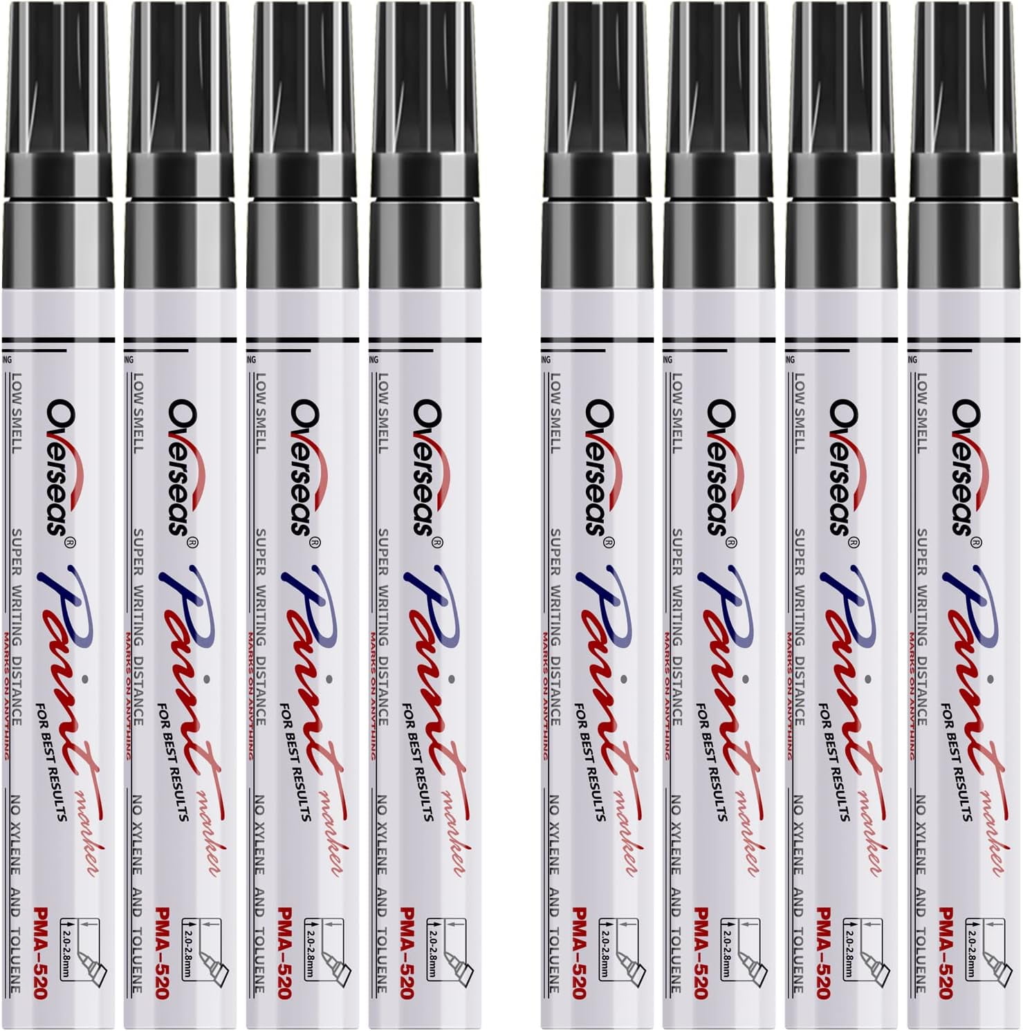 Paint Pens Paint Markers - Black Permanent Oil-Based Waterproof 8 Pack ...