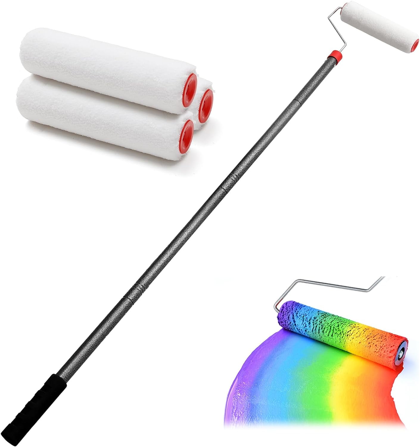 Paint Roller, 8 FT Paint Roller Extension Poles Paint Roller kit with ...