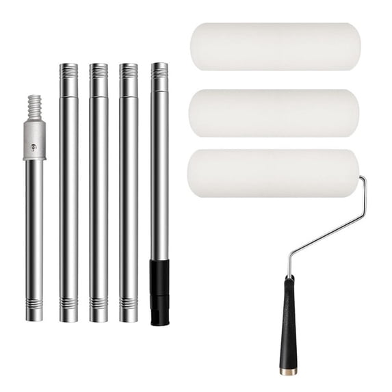 Paint Roller Extension Poles with 3 Brush Heads Stainless Steel ...