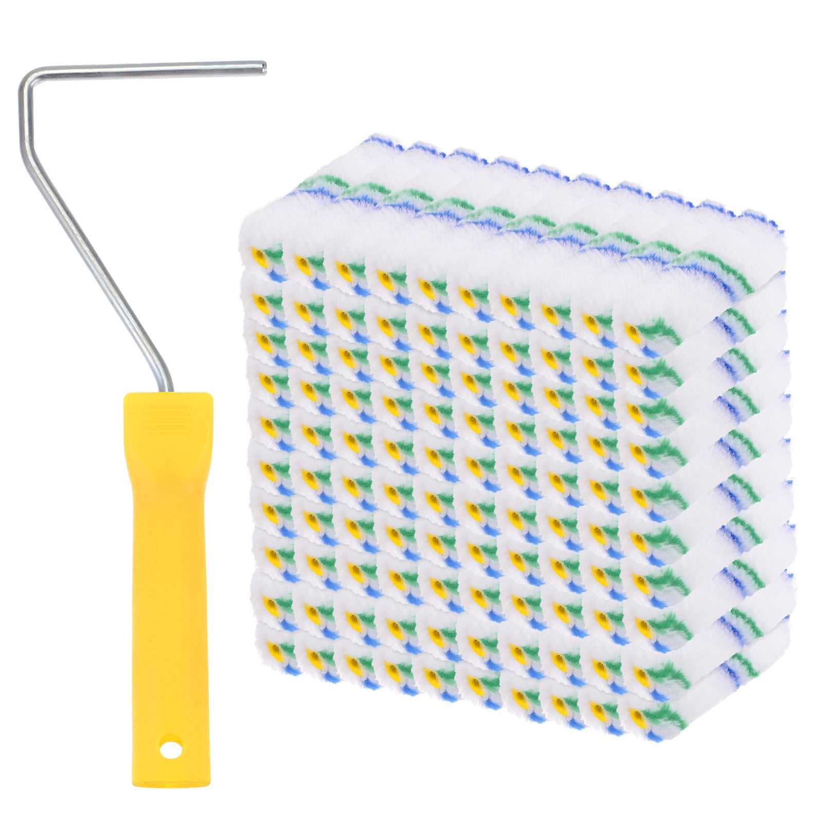 Paint Roller Kit 100packs 4 Inch Fiber Small Paint Roller Brush with ...