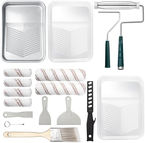 Paint Roller Kit, 18 Pack Paint Roller Set, 4"9" Paint Rollers for ...