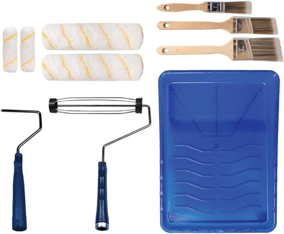 Paint Roller Kit, Brush & Roller,10 Piece Set, Wall Painting Naps for ...