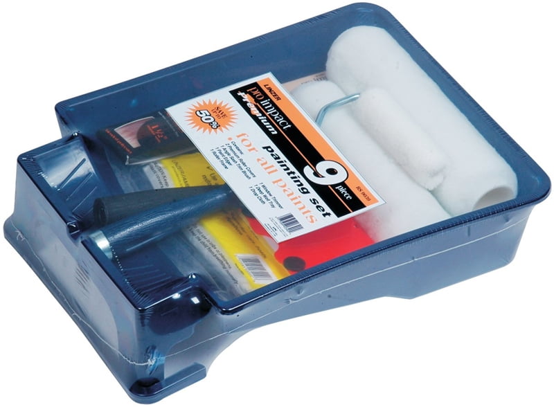 Paint Roller & Metal Tray Kit, 9 Piece - Walmart.com