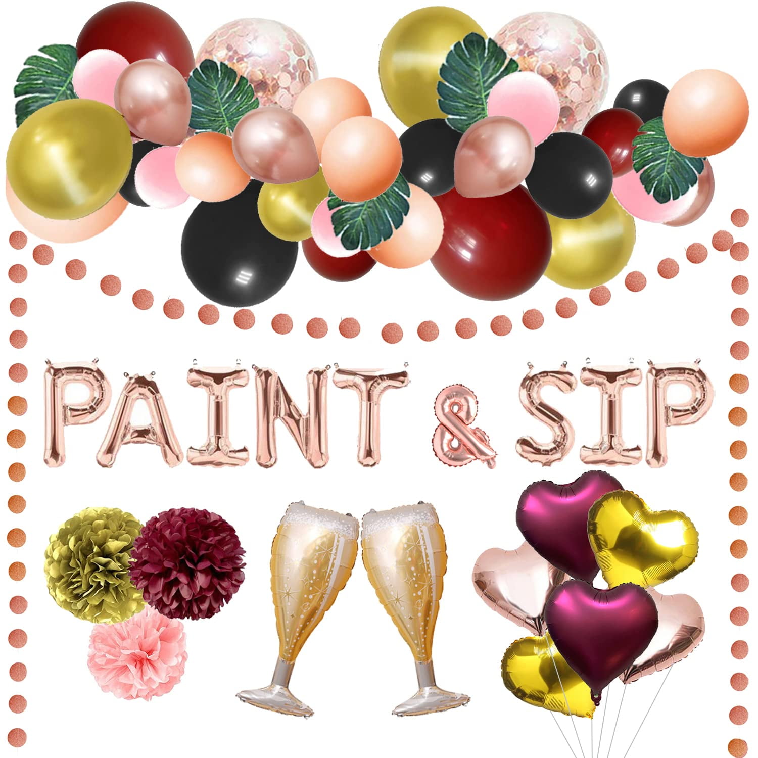 Paint And Sip Party Decorations, Paint And Sip Party Favors, Paint And ...