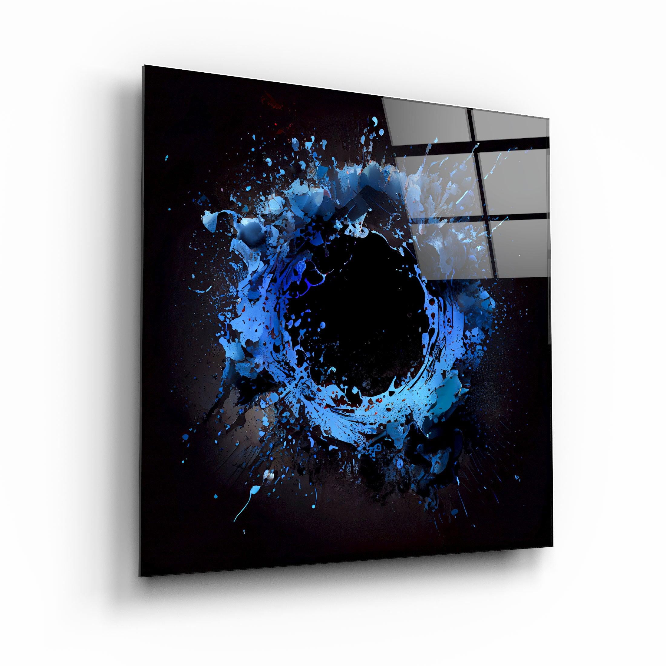 ."Paint Splash Ring-Blue". Designer's Collection Glass Wall Art ...