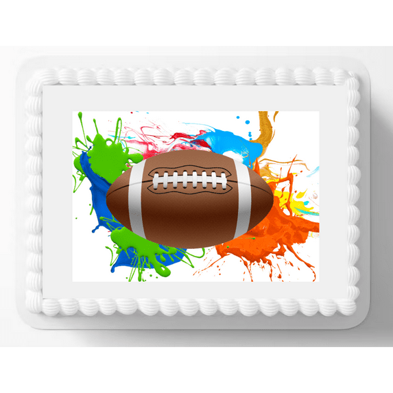 Paint Splash Spoots Football Edible Extra Large 8 x 10 Cake Decoration ...
