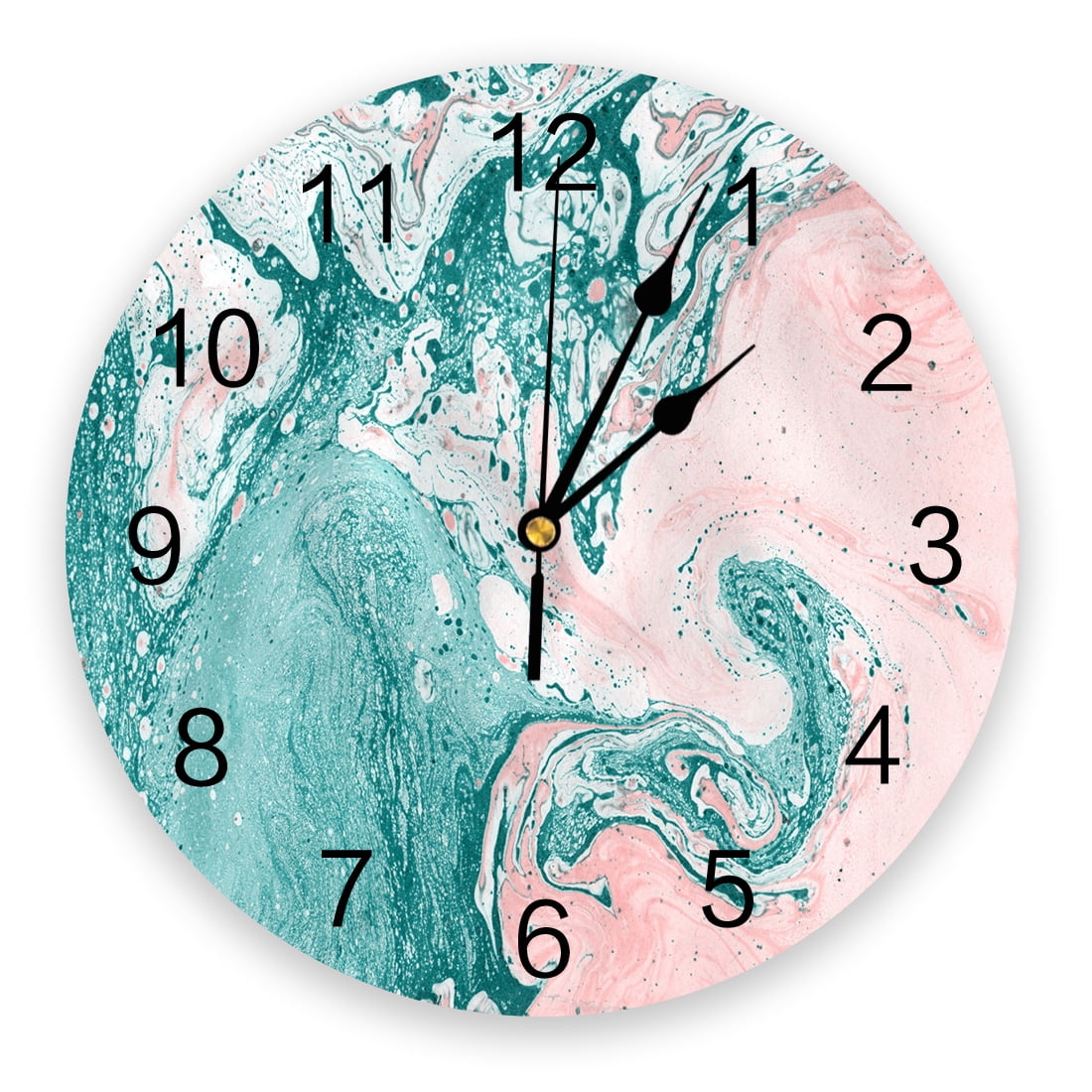 Paint Splashing Floating Blur Rendering Blue Powder Wall Clocks Silent ...