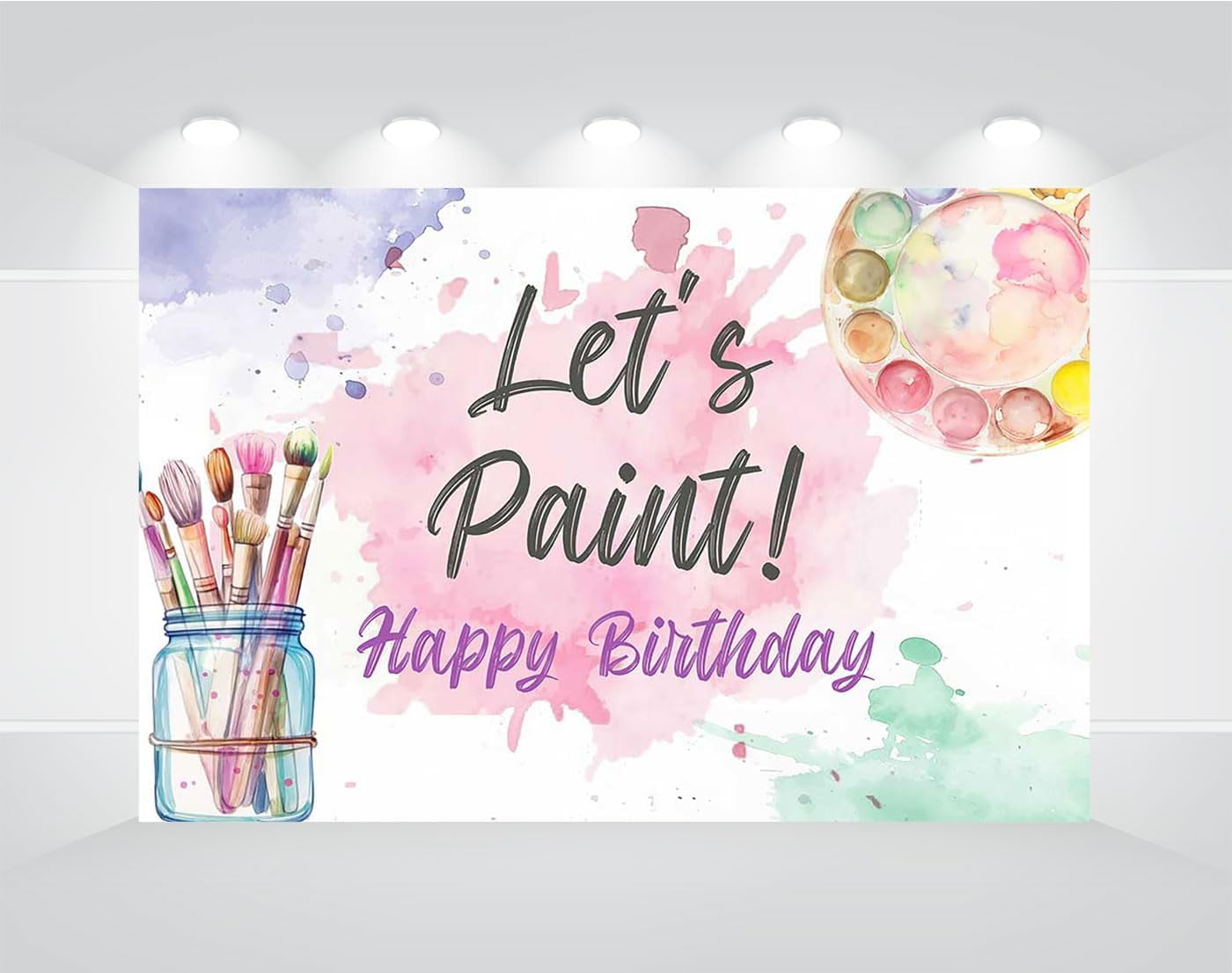 Paint Splatter Backdrop Art Theme Birthday Party Watercolor Paints ...