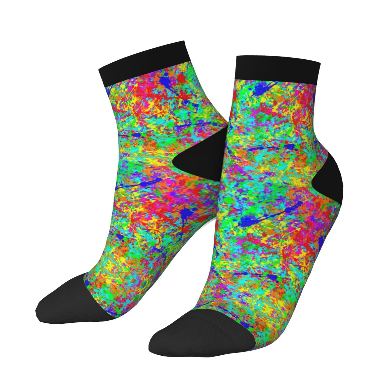 Paint Splatter Grunge Colorful Quarter Socks for Men Women - Walmart.com