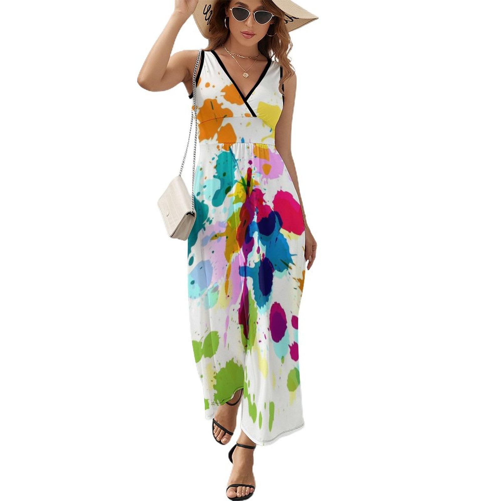 Paint Splatter Sleeveless Dress Female dress clothes for woman ...