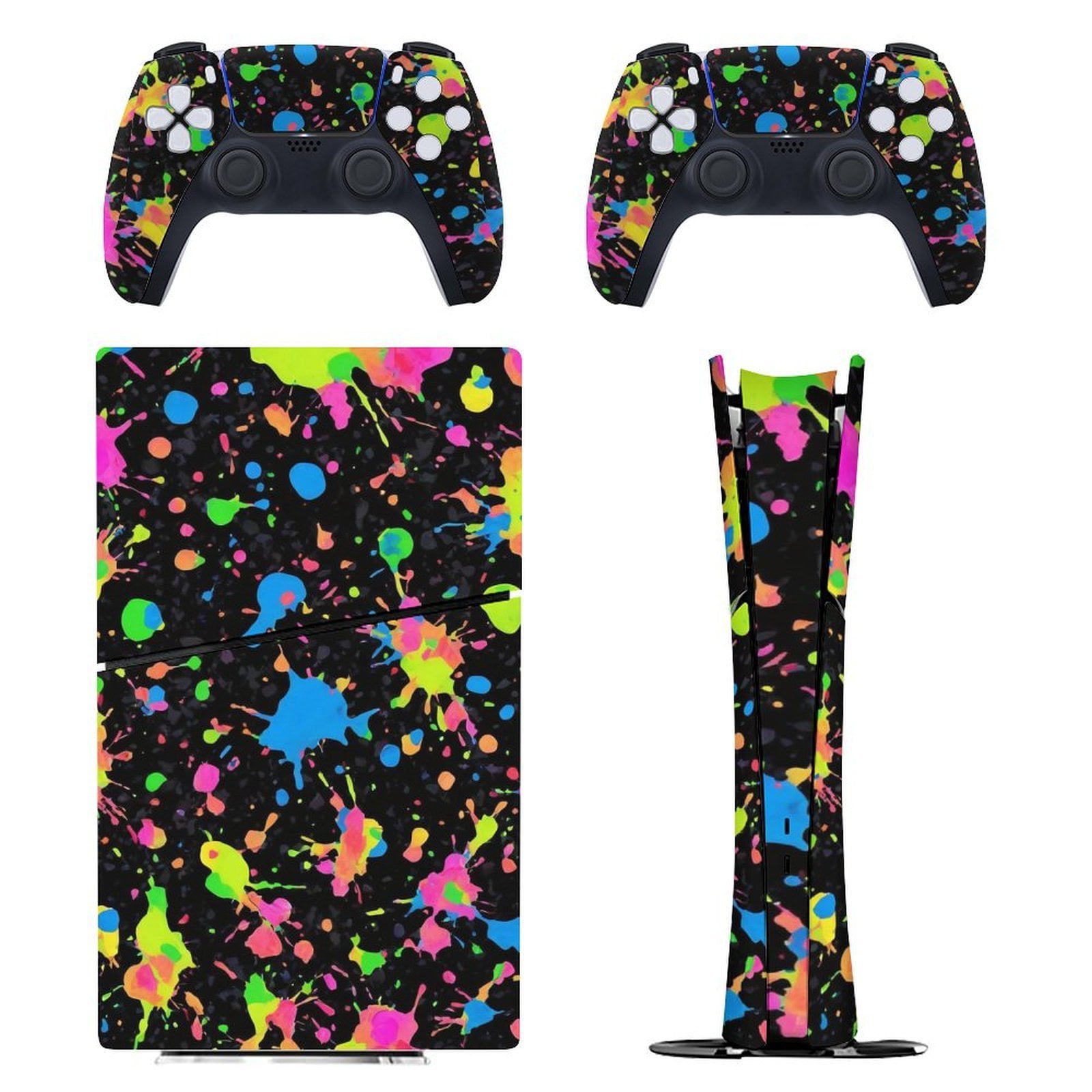 Paint Splatters Console Skin Bundle for PS5 Pro Slim Disc & Digital ...