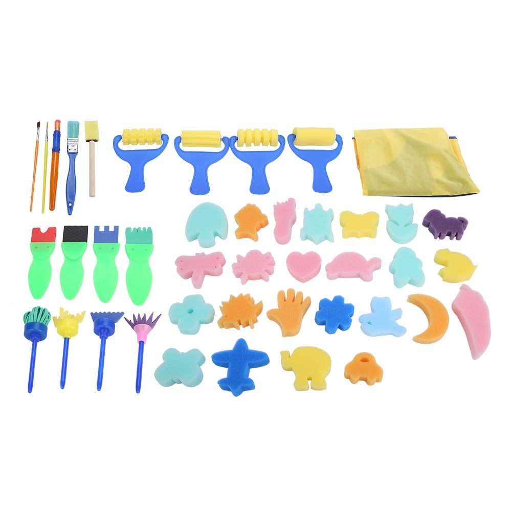 Paint Sponges for Kids, Kids Paint Brushes Sponge Kits, 42pcs Early ...