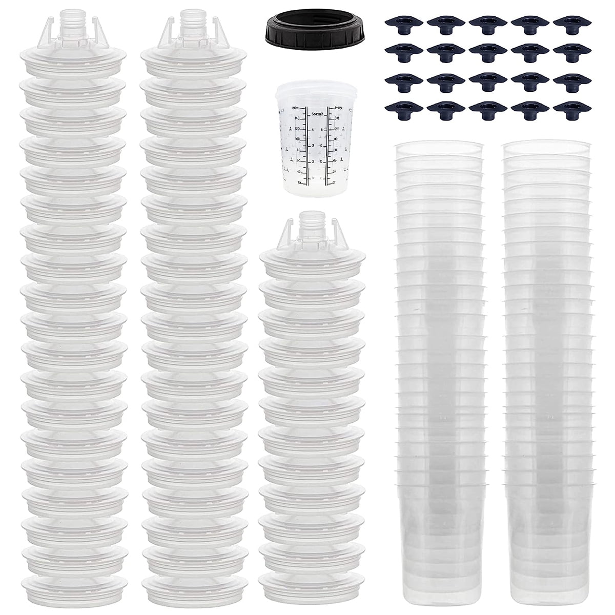 Paint Spray Gun Disposable Cups Liner and Lid System, 50 pack Large ...