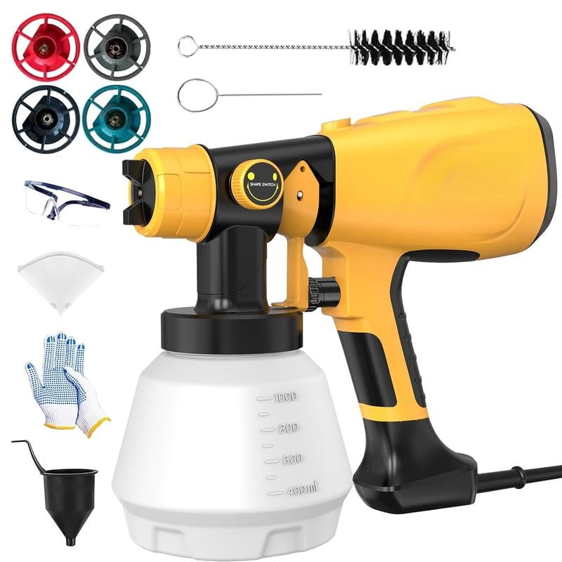 Paint Sprayer 1000W High Power Electric Spray Paint with Adjustable ...