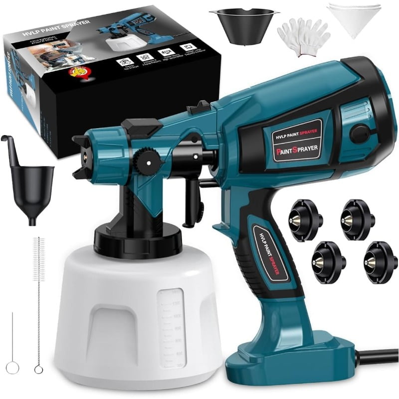 Paint Sprayer 1000W High Power Electric Spray Paint Gun with Adjustable ...