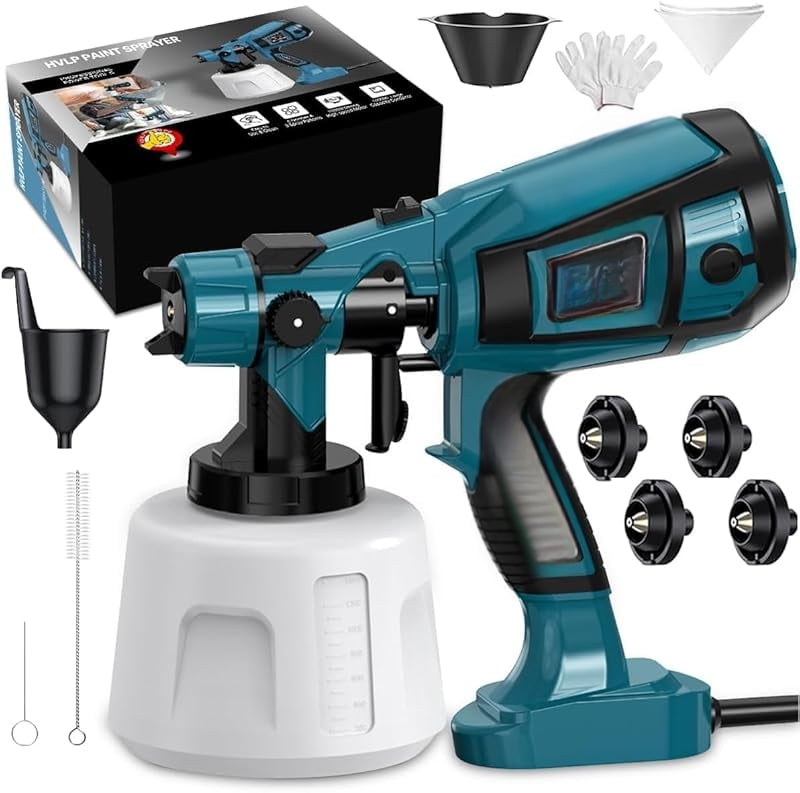 Paint Sprayer 1000W High Power Electric Spray Paint Gun with Adjustable ...