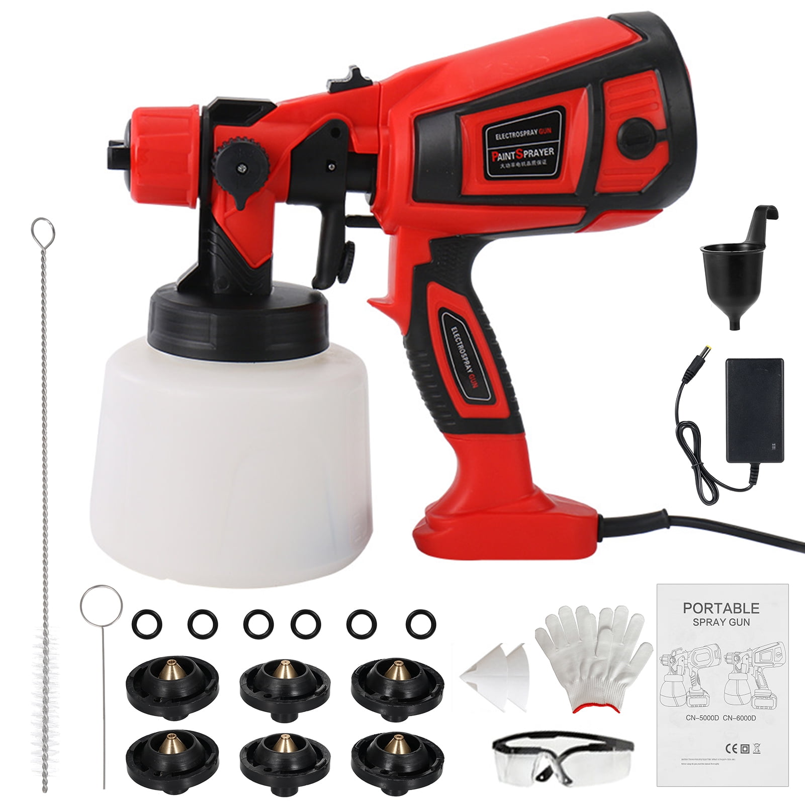 Paint Sprayer, 650W HVLP Electric Spray Paint Gun 1400ml Container with ...