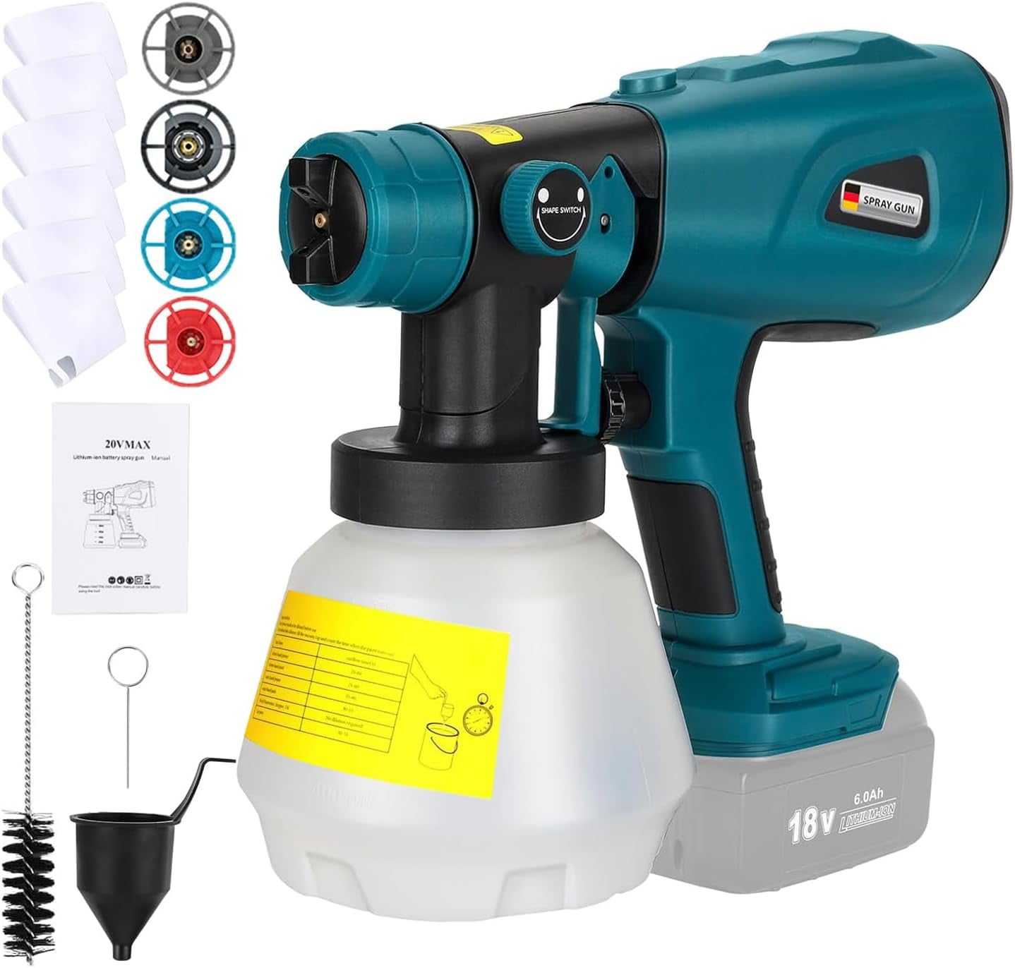 Paint Sprayer for Bosch 18V GBA/GBA Battery, Cordless Handheld Paint ...