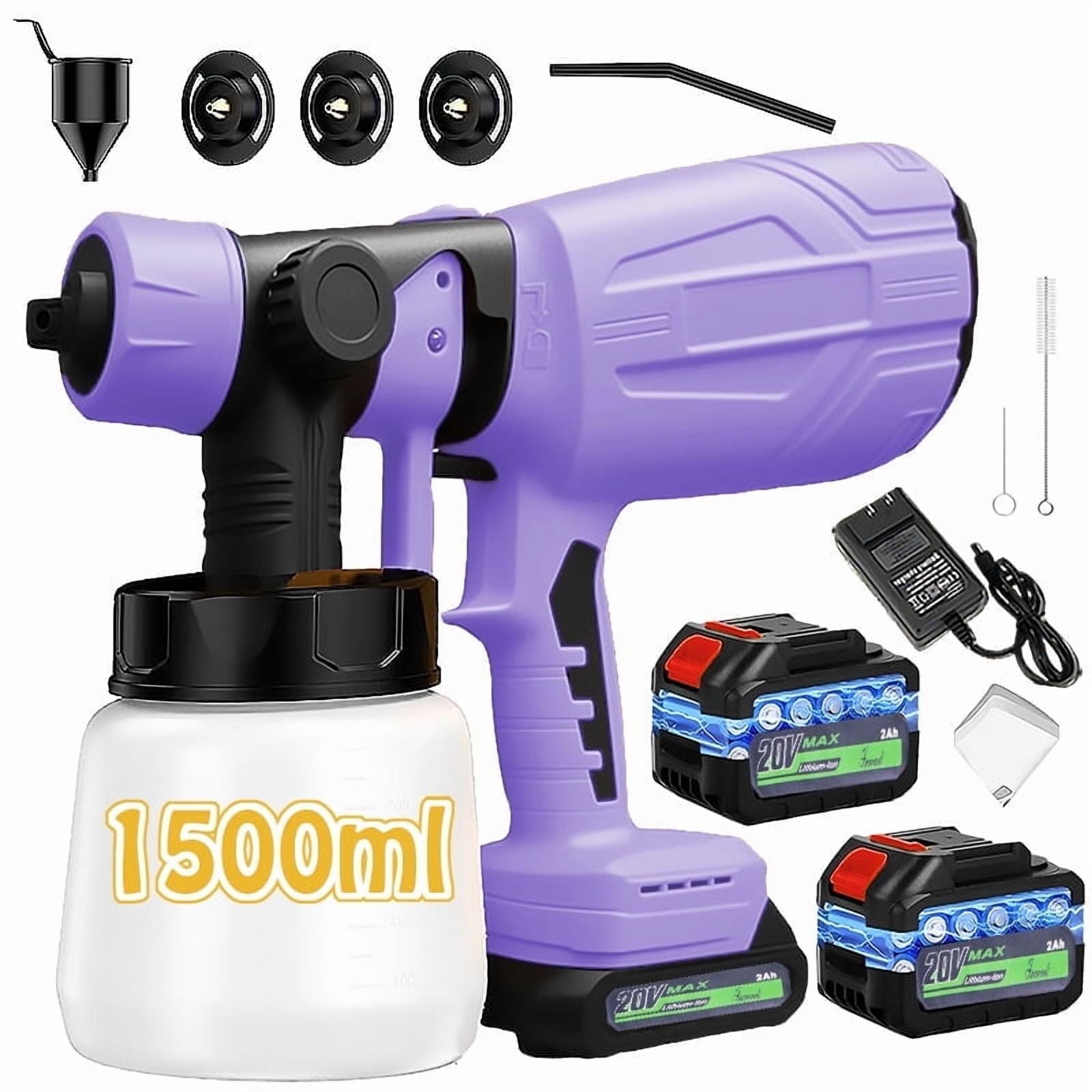 Paint Sprayer,Cordless Electric Paint Sprayer,Equipped with Adjustable ...